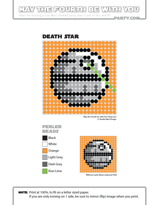 Death Star Perler Bead Coaster | May the Fourth be with You Party