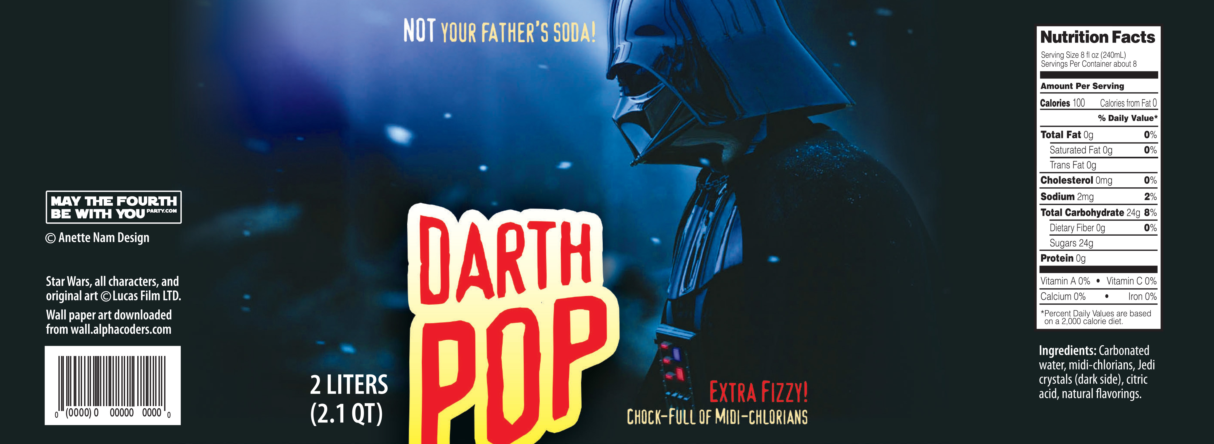 Downloadable Yoda Soda and Darth Pop Labels | May the Fourth be with ...